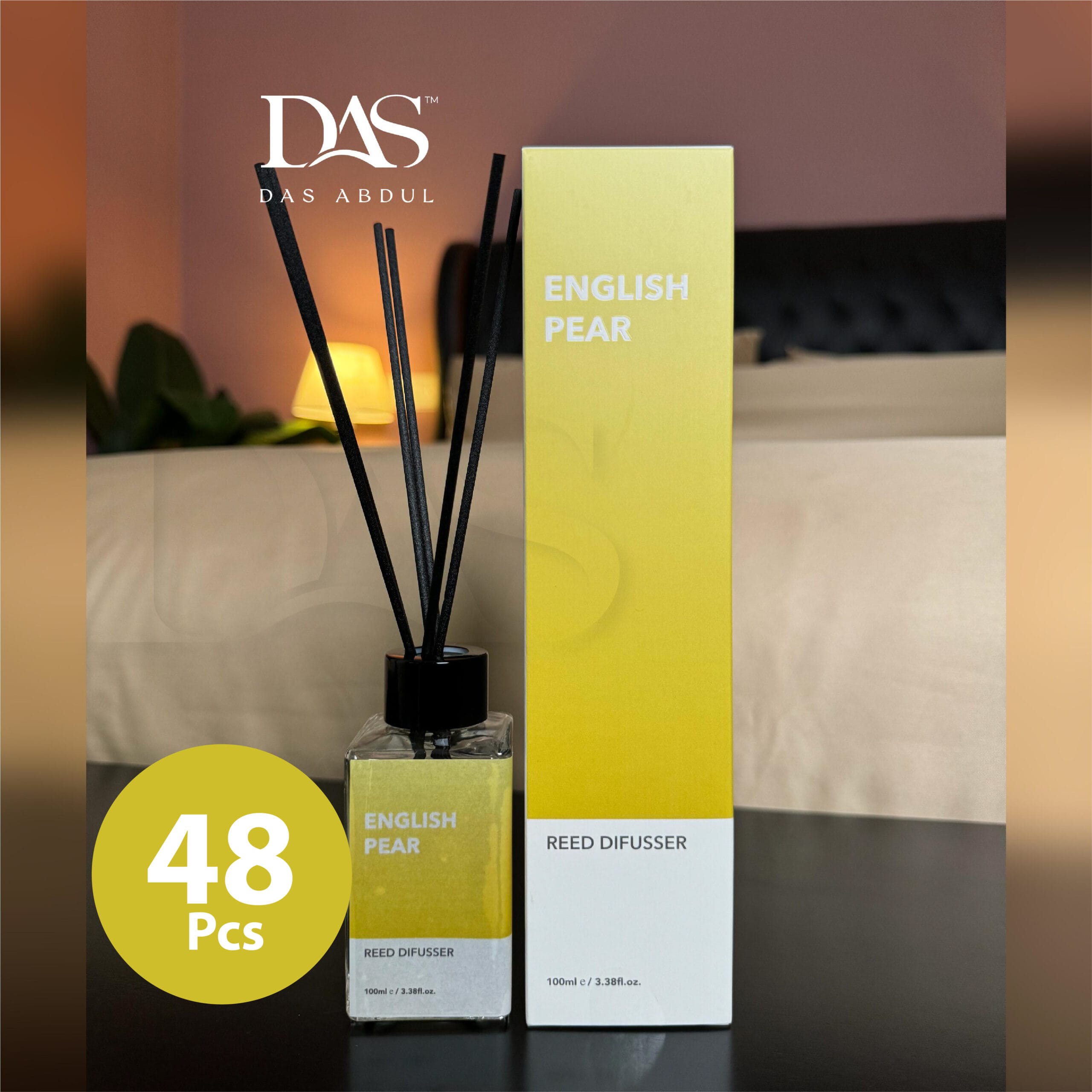 (48 Pcs) English Pear – DAS Essence – Reed Diffuser - DAS ABDUL